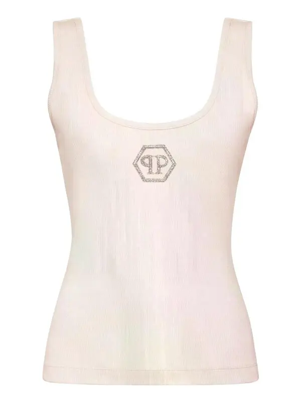 Philipp Plein Logo-detail Ribbed Tank Top - White