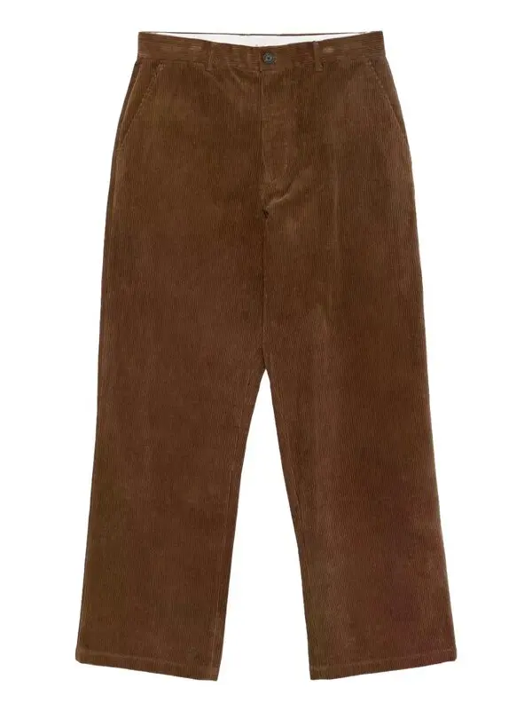 DUNST Corduroy Straight-leg Trousers - Brown