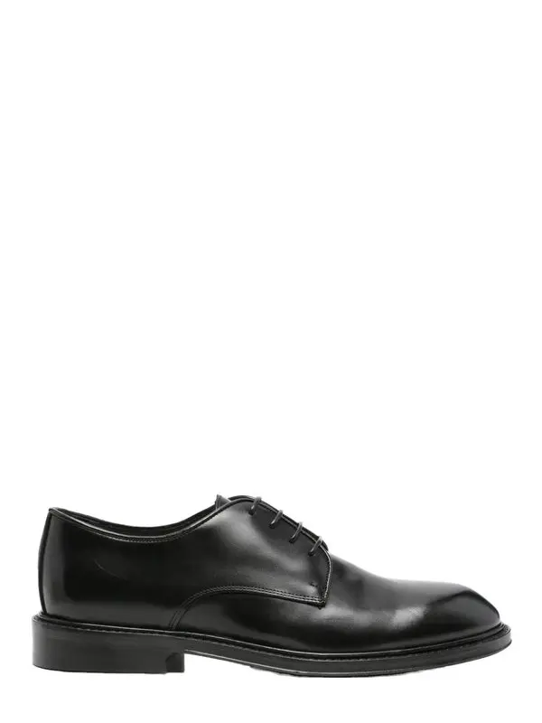 Corneliani Leather Derby Shoes - Black