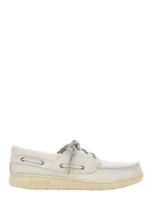 Timberland Leather Lace-up Boat Shoes - White