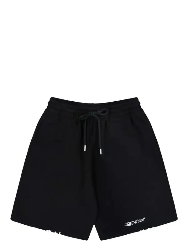 Off-White Ink Arrow Printed Track Shorts - Black