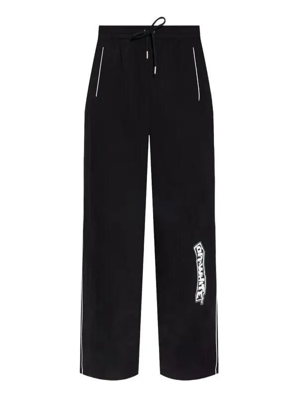 Off-White Logo-detail Side-stripe Trousers - Black