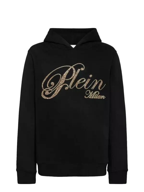 Philipp Plein Rhinestone-embellished Hoodie - 02 Black
