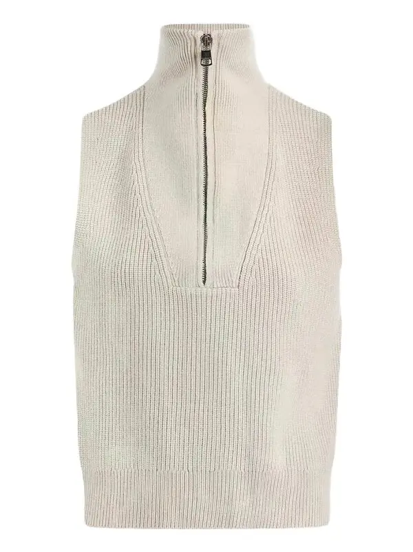 Varley Half-zip Sleeveless Knitted Top - Neutrals