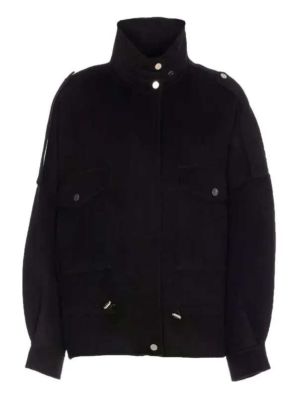 Pinko Zip-up Wool-blend Jacket - Black