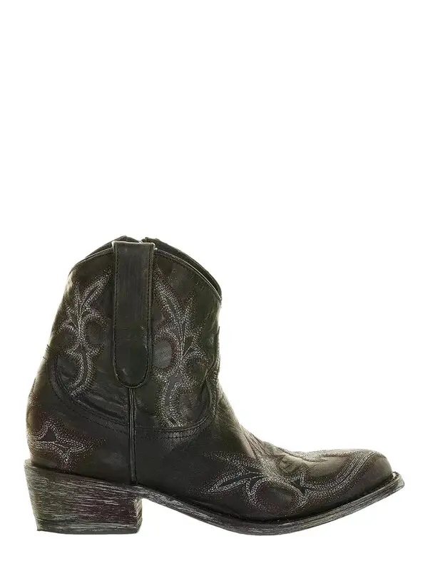 MEXICANA 40mm Embroidered Leather Cowboy Boots - Black