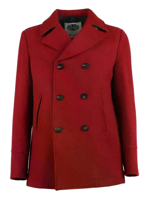 CAMPLIN Double-breasted Wool Coat - Red