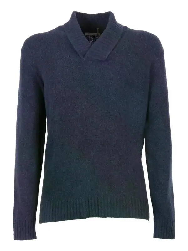 KANGRA Shawl-collar Sweater - Blue