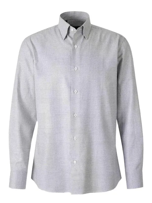 Brioni Long-sleeve Checked Shirt - White