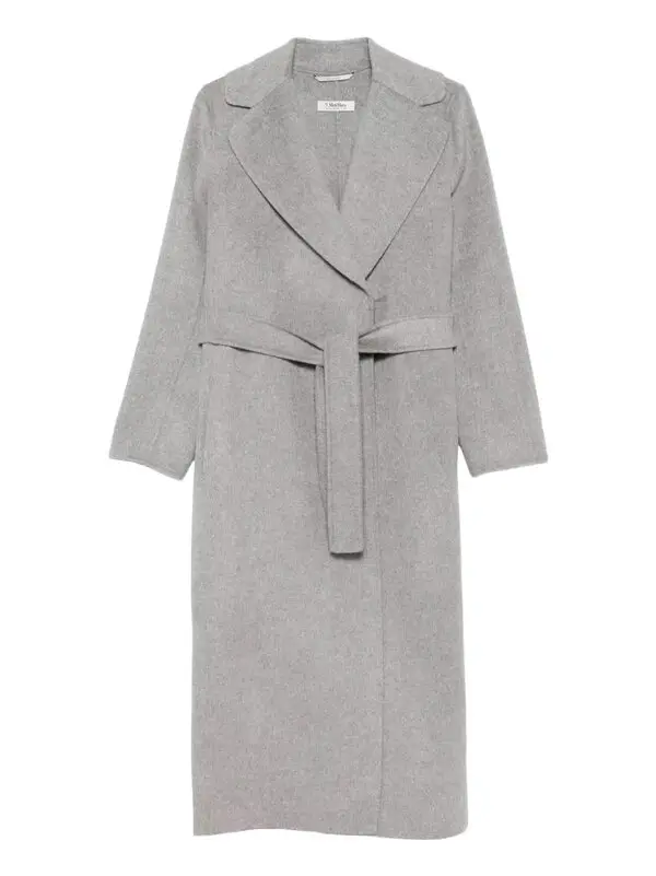 Max Mara Belted Wool-cashmere Coat - Grey
