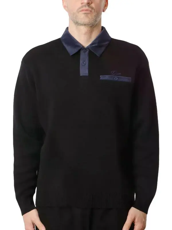 DIME Long-sleeve Polo Shirt - Black