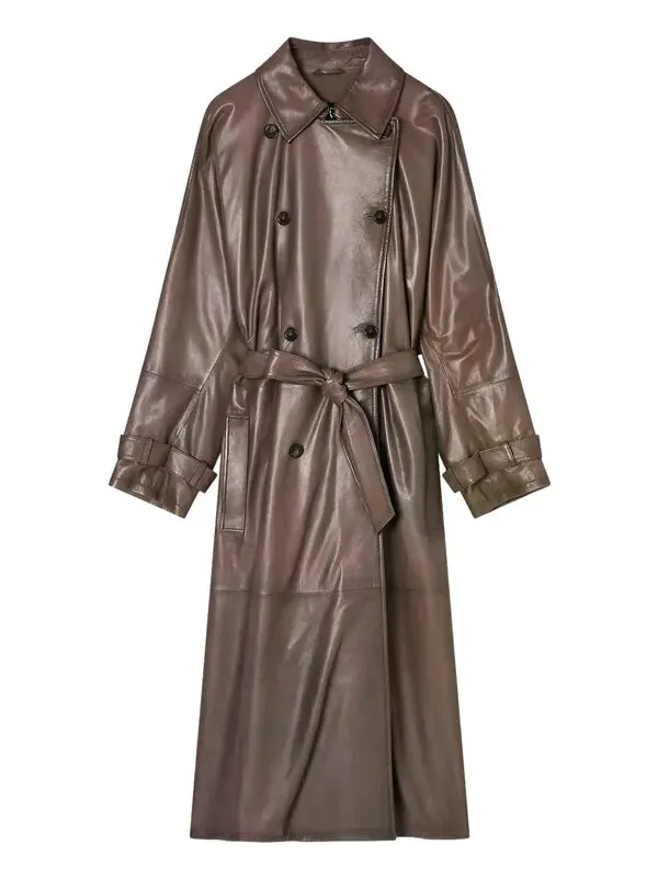 Emporio Armani Double-breasted Belted Trench Coat - Brown