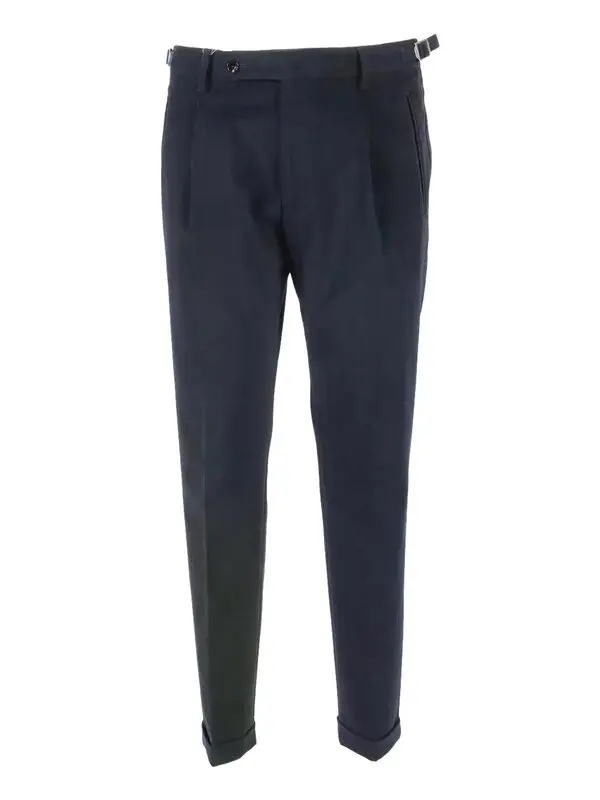 BERWICH Pleated Side-adjustable Trousers - Blue