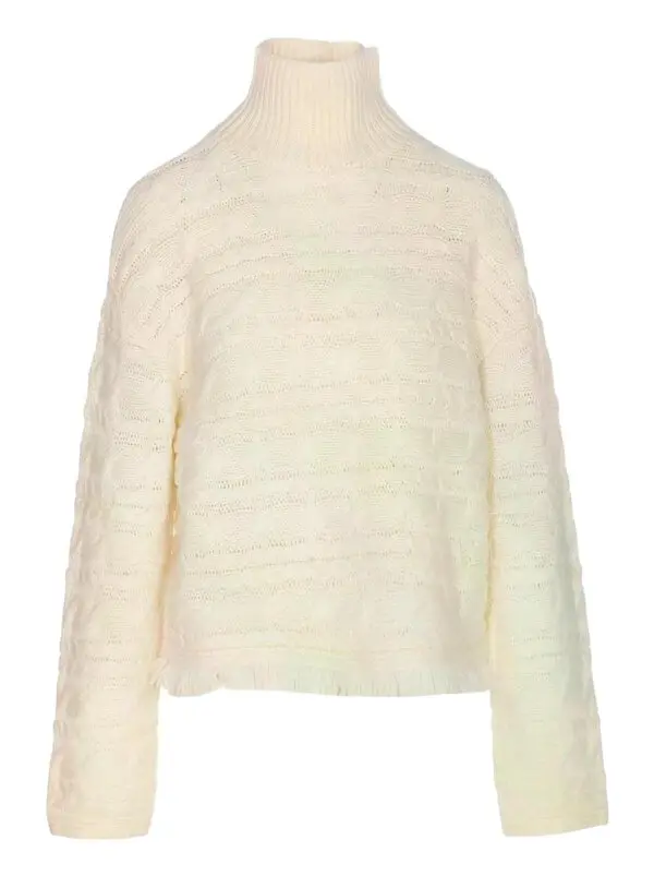 Guest In Residence Cable-knit Turtleneck Sweater - White