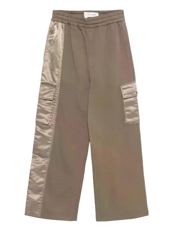 FENG CHEN WANG Satin-panel Cargo Trousers - Neutrals
