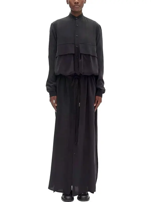 ANN DEMEULEMEESTER Drawstring Maxi Dress - Black