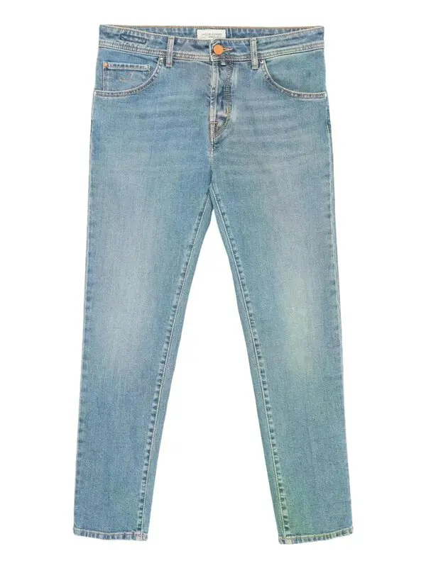 Jacob Cohen Embroidered-pocket Jeans - Blue