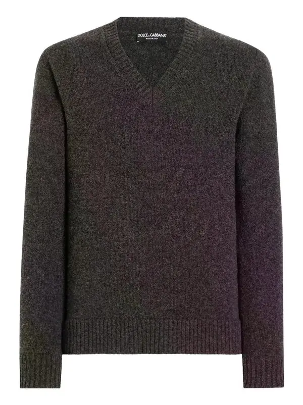 Dolce & Gabbana V-neck Wool Sweater - Brown