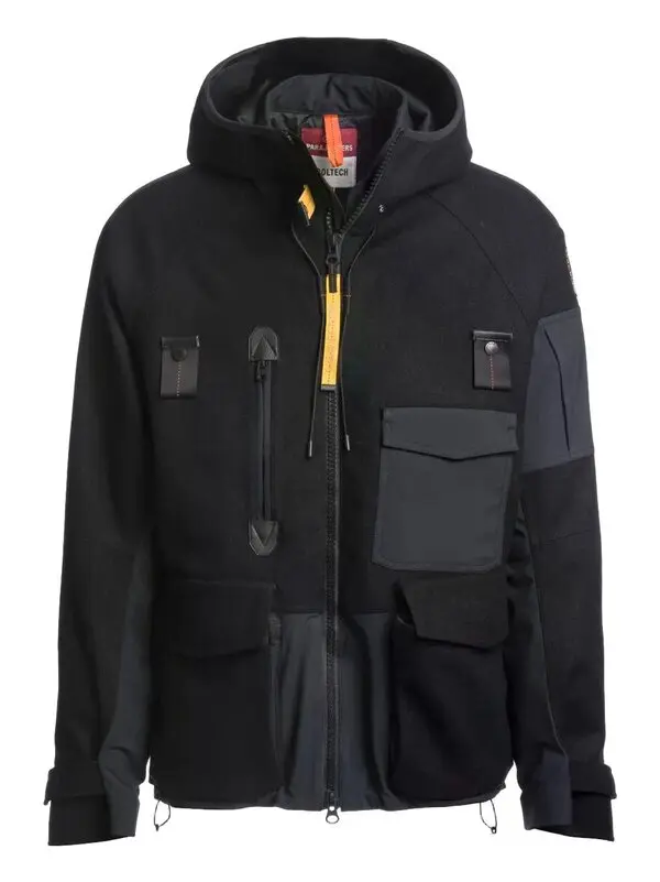 PARAJUMPERS Hooded Panelled Jacket - Black