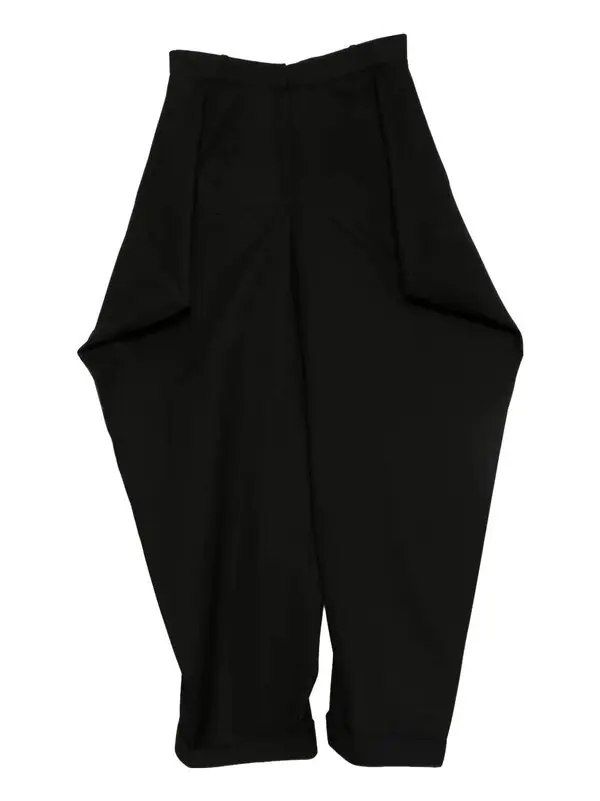 Viktor & Rolf Triangle Pleated Wool Trousers - Black