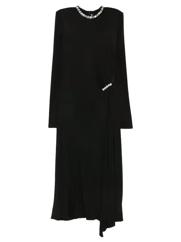 David Koma Crystal-embellished Draped Dress - Black