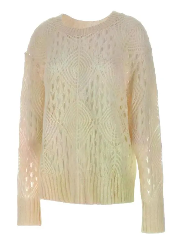 MAURIZIO MYKONOS Open-knit Crew-neck Sweater - White