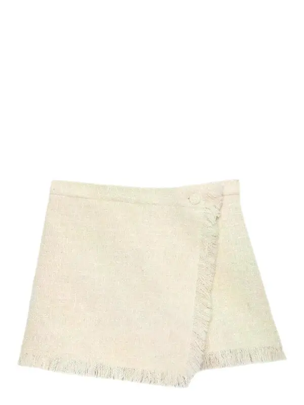 MSGM Tweed Fringed Shorts - Neutrals