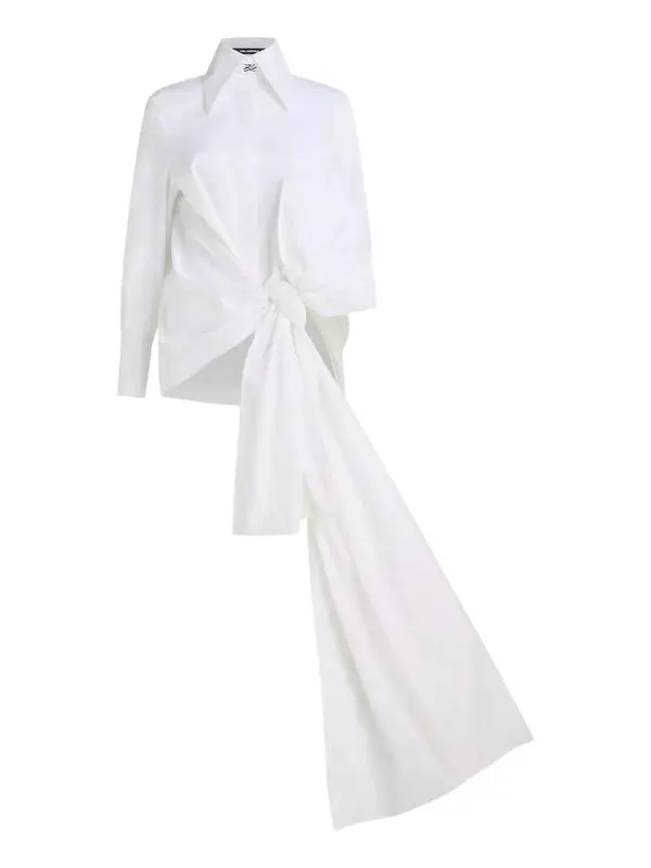 Karl Lagerfeld Karl Studio Poplin Bow Blouse - White