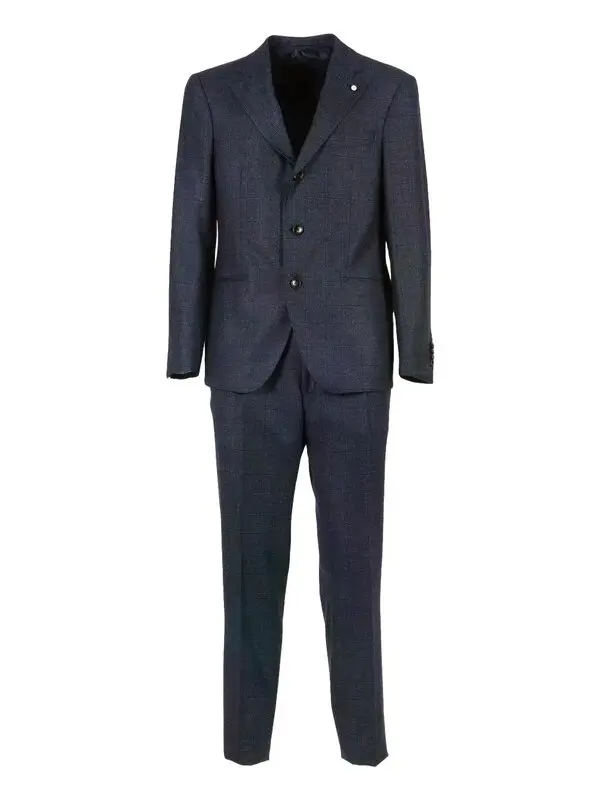 LUIGI BIANCHI MANTOVA Single-breasted Wool Suit - Blue