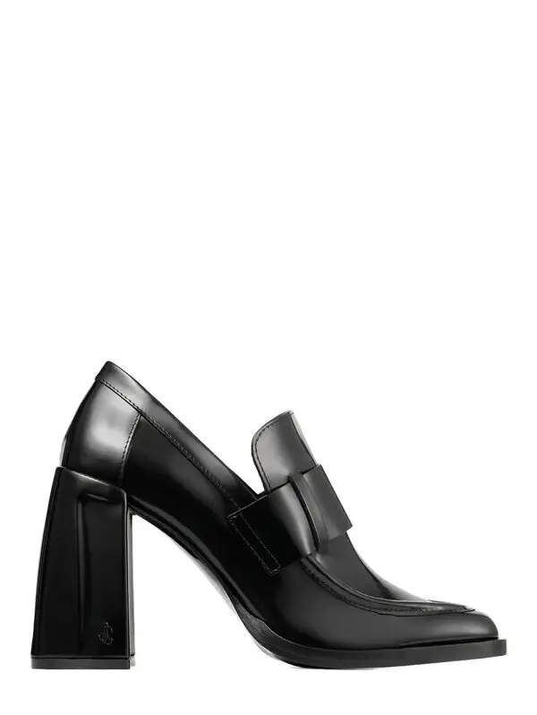 JIMMY CHOO 85mm Tylor Block-heel Loafer Pumps - Black