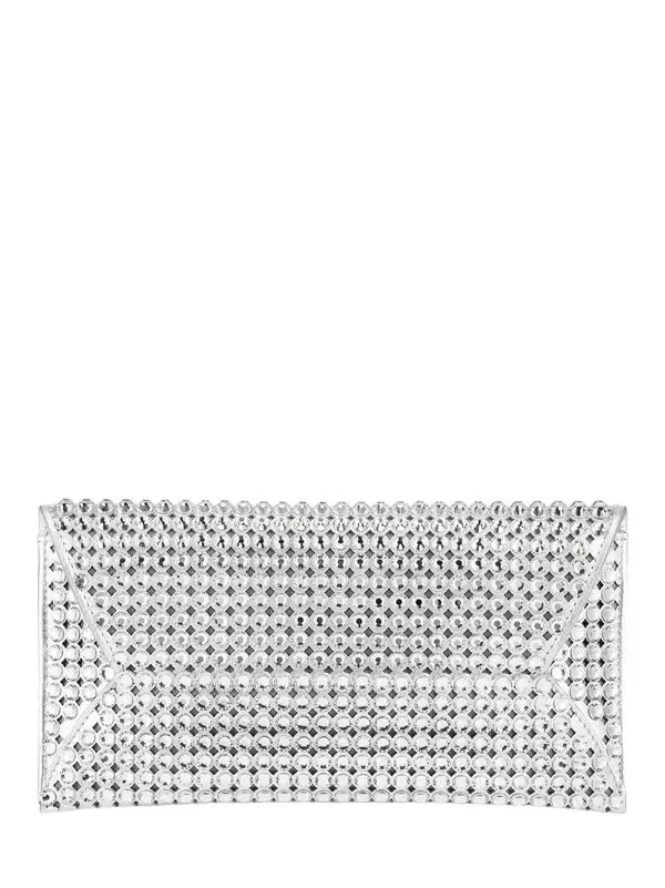 AQUAZZURA Tequila Crystal-embellished Clutch Bag - Silver
