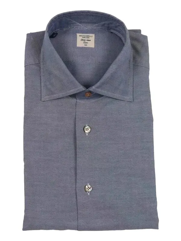 MAZZARELLI Oxford Cotton Shirt - Blue