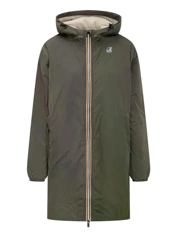 K-WAY Hooded Longline Jacket - Green