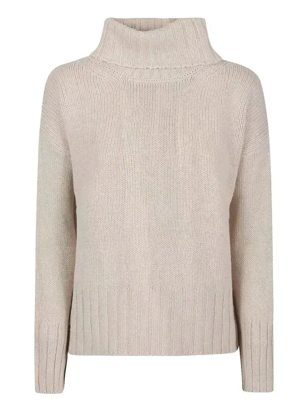 ARAGONA Cashmere Turtleneck Sweater - Neutrals