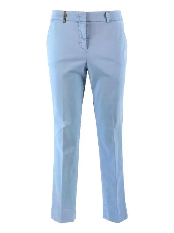 Peserico Stretch-cotton Trousers - Blue