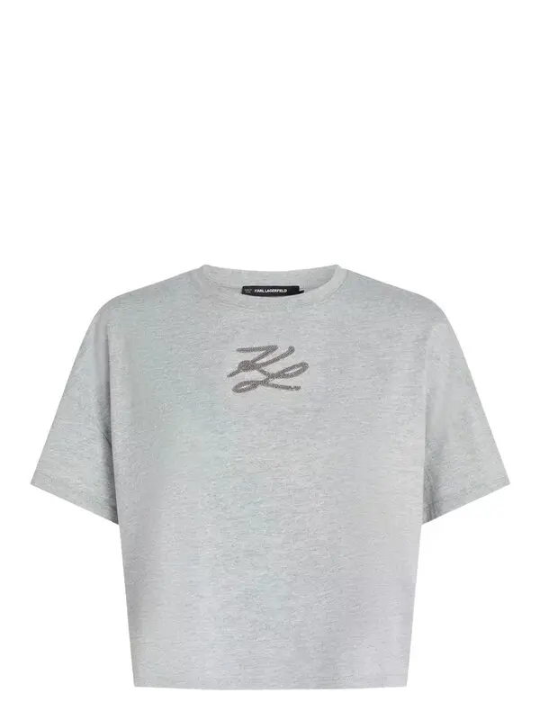 Karl Lagerfeld K/autograph Sequin-embellished T-shirt - Grey