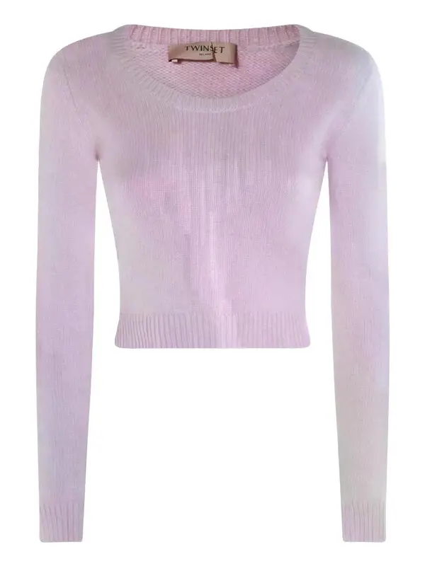TWINSET Round-neck Cropped Sweater - Pink