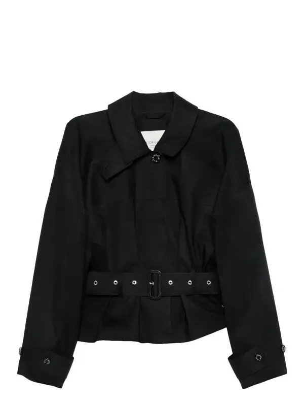 Viktor & Rolf Cotton Belted Raincoat - Black