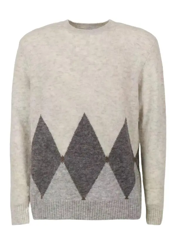 BALLANTYNE Diamond-pattern Crew-neck Sweater - Neutrals