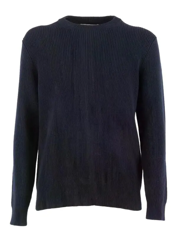 BALLANTYNE Round-neck Ribbed Sweater - Blue