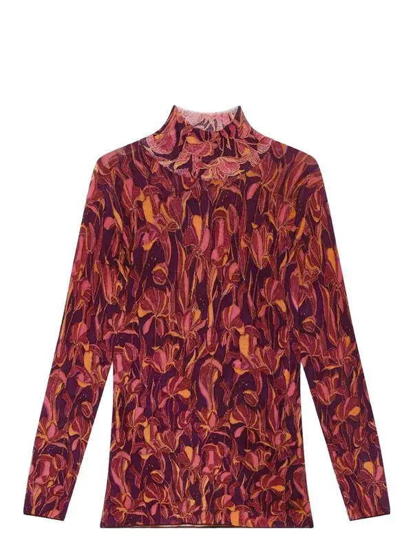 Malìparmi Floral-print Turtleneck Sweater - Red