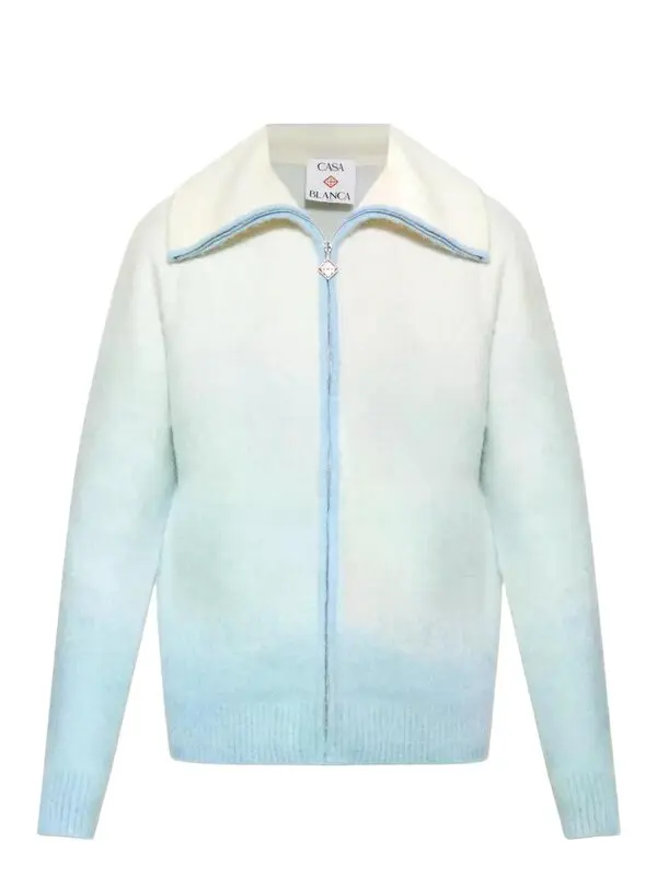 Casablanca High-neck Zip-up Jacket - Blue