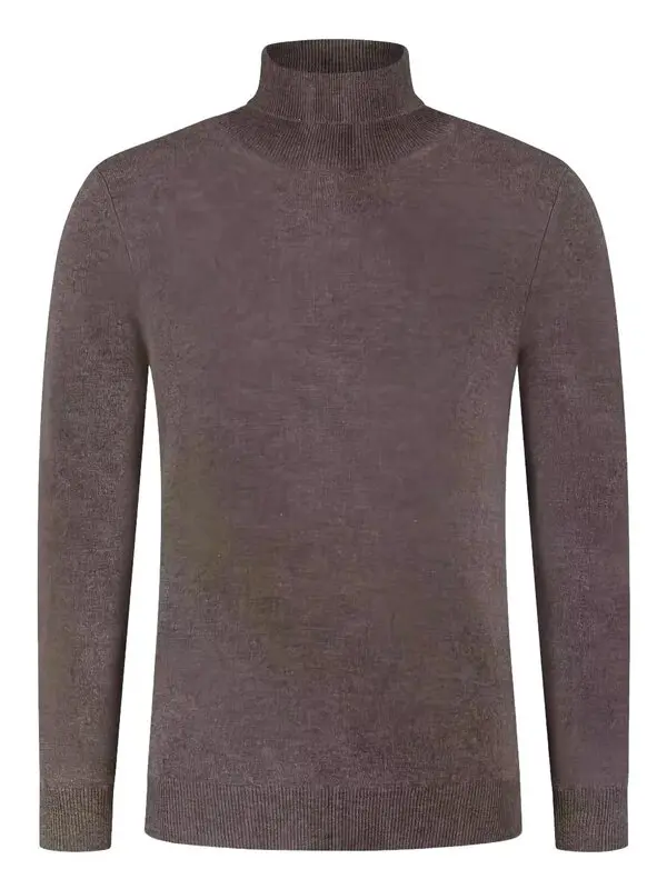 GRAN SASSO Turtleneck Long Sleeve Sweater - Brown