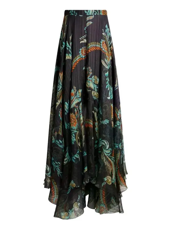 Etro Floral-print Maxi Skirt - Black