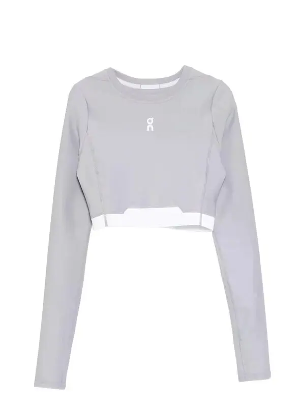 On Train Long-sleeved Crop Top - Purple
