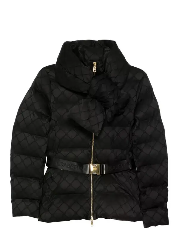 Elisabetta Franchi Quilted Belted Jacket - Black
