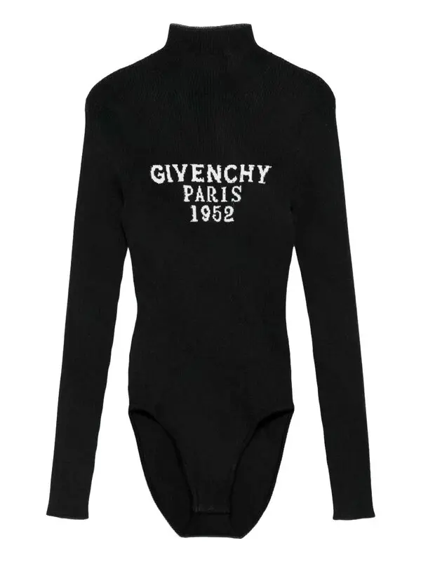 Givenchy High-neck Logo Bodysuit - Black