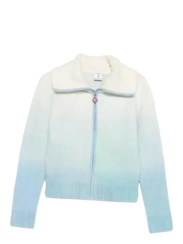 Casablanca Gradient Zip-up Cardigan - Blue