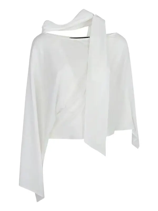 Federica Tosi Draped Asymmetric Blouse - White