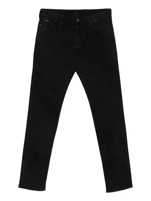 Emporio Armani Logo-plaque Jeans - Black